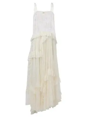 Chloé Ruffled Lace Maxi Dress - White