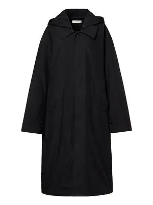 AYA MUSE Hooded Cotton-blend Coat - Black