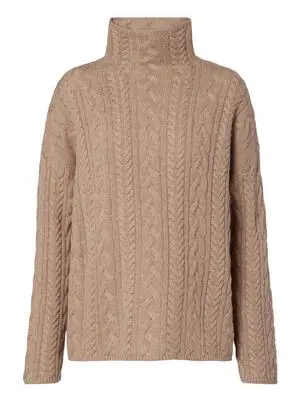 Max Mara Cable-knit Wool And Cashmere Sweater - Beige