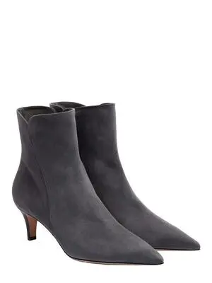 GIANVITO ROSSI Levy 55 Suede Ankle Boots Grey