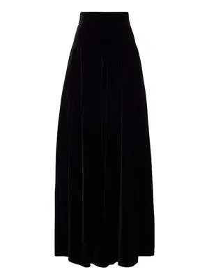 Max Mara Cotton Velvet Maxi Skirt - Black