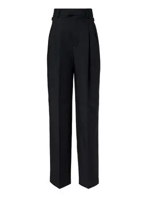 AMI Paris High-rise Virgin Wool Twill Pants - Grey
