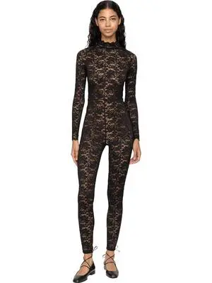 Sea Lilian Lace Catsuit Black