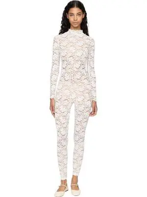 Sea Lilian Lace Catsuit White