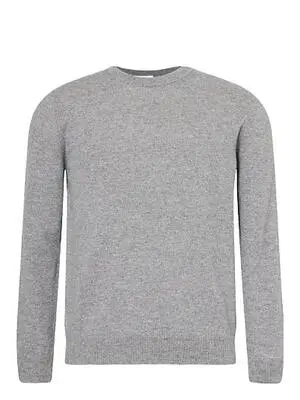 Sunspel Crew Neck Cashmere Jumper - Grey Melange