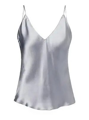 ANINE BING Ellen Shoulder-straps Silk Top - Pastel Blue