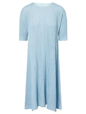 Issey Miyake Mellow Pleats Knitted Midi Dress - Blue Gray