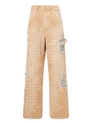 Amiri Relaxed Fit Distressed Denim Trousers - Camel