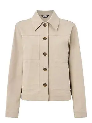 Whistles Four-pocket Cotton-blend Jacket - Cream