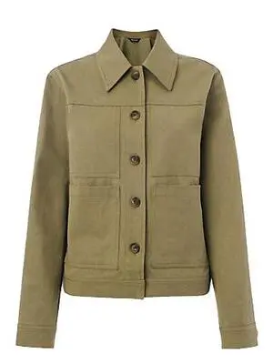 Whistles Four-pocket Cotton-blend Jacket - Khaki/olive