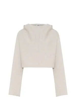 JEAN PAUL GAULTIER Cropped Bat Sleeves Hoodie - Grey