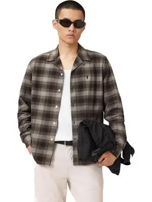 ALLSAINTS Iniko Ramskull Relaxed Shirt - Brown