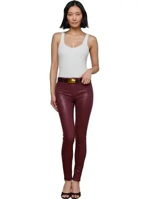 L'Agence Marguerite Coated Skinny Jean - Dark Port Coated