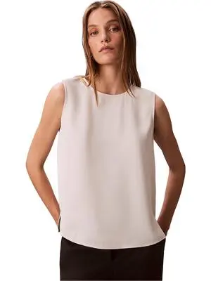 Calvin Klein Relaxed Sleeveless Top - Chalk