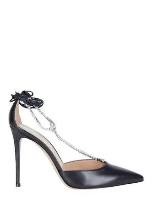 GIANVITO ROSSI Leather Pumps With Appliqués - Black
