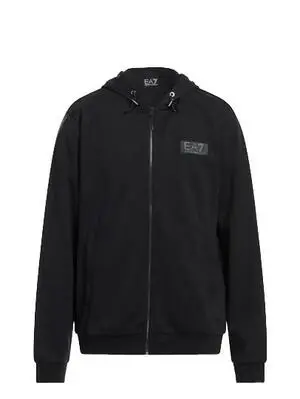 EA7 Hooded Sweatshirt With Zip Fastening Black