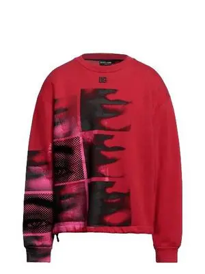 Dolce & Gabbana Flocked Fleece Sweatshirt - Red