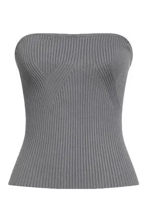 VICOLO Knitted Tube Top - Grey