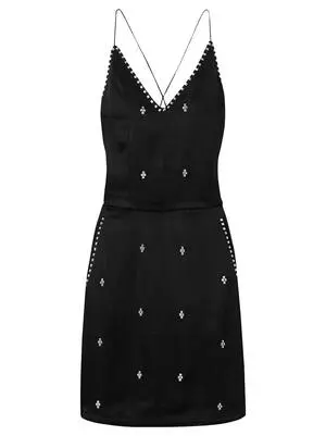 WALES BONNER Honour Studded Satin Dress - Black
