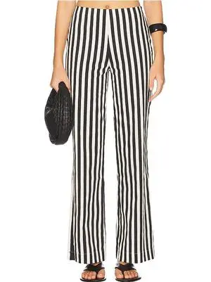 SIMONMILLER Pia Poplin Pant - Black & White Stripe