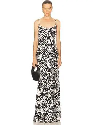 THE NEW ARRIVALS ILKYAZ OZEL The New Arrivals By Ilkyaz Ozel Isis Maxi Dress Zebra Exotique