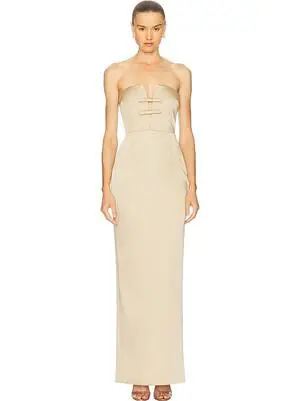 THE NEW ARRIVALS ILKYAZ OZEL Noa Maxi Dress - Ivory Euphoria