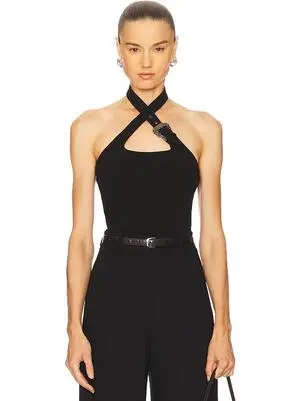 Versace Criss Cross Bustier Top - Black