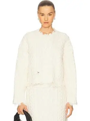 Simkhai Feliz Cropped Sweater - Ivory