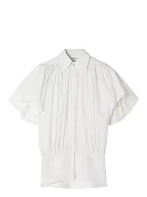 LANVIN Puffed-Sleeve Cotton Blouse White