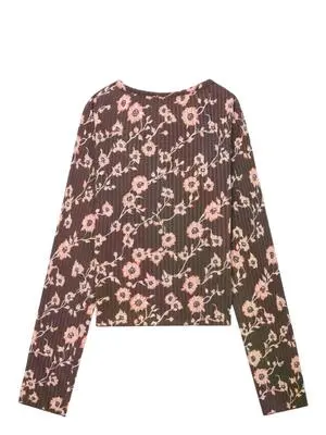 Free People Floral Print Top - Red