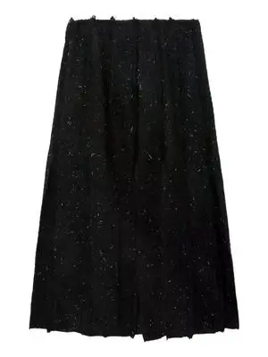 Simone Rocha Pleated Metallic-details Midi Skirt - Black