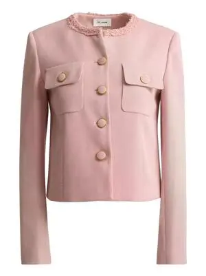 St. John Stretch Melange Twill Jacket - Pink