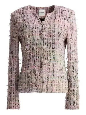 St. John Button Tweed Jacket - Pink