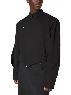 MUGLER Asymmetric Zip Jacket - Black