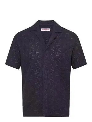 Orlebar Brown Embroidered-details Short-sleeve Shirt - Blue