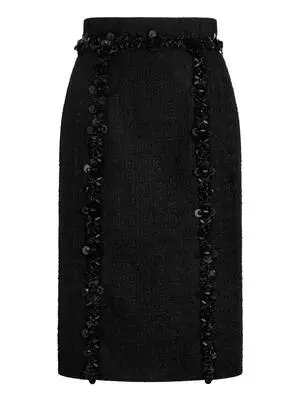 Dolce & Gabbana Pencil Skirt With Beaded Embellishments - Black