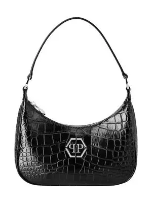 Philipp Plein Crocodile-embossed Shoulder Bag - Black