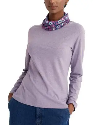 SEASALT CORNWALL Easel Long Sleeve Organic Cotton Top Grape Thistle