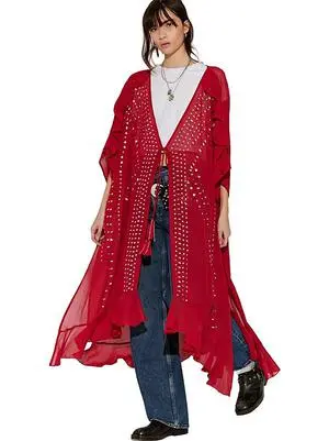 Free People Studded Duster Red