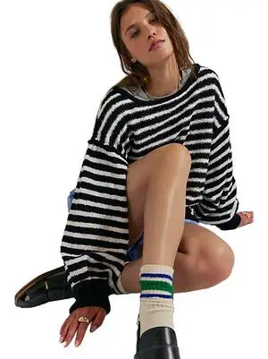 FREE PEOPLE We The Free Tip Top Stripe Pullover