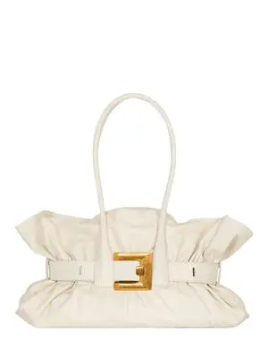 Balmain Large Anthem Leather Shoulder Bag - Cream