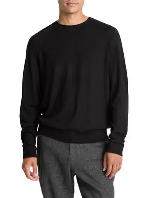 Vince Merino Wool And Cashmere Crewneck Sweater - Black