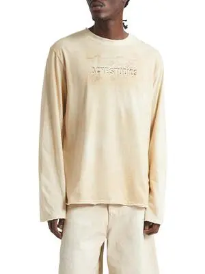 Acne Studios Logo Organic Cotton Long-sleeve T-shirt - Sand Beige