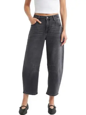 HIDDEN JEANS Cropped Barrel Jeans - Grey