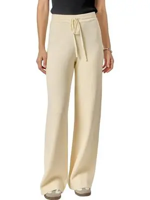 English Factory Rib Knit Drawstring Pants - Ivory