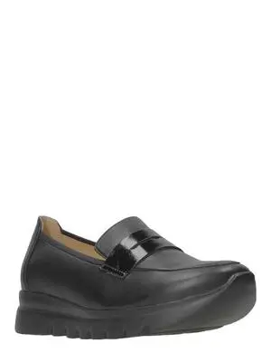 WOLKY Snoafer Platform Wedge Loafer - Black