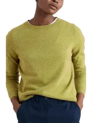 SEASALT CORNWALL Greeb Rocks Merino Wool Blend Crewneck Sweater - Knit Melange Pickle