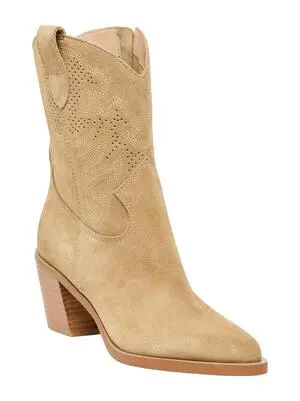 Dolce Vita Klint Western Boot Dark Taupe Suede