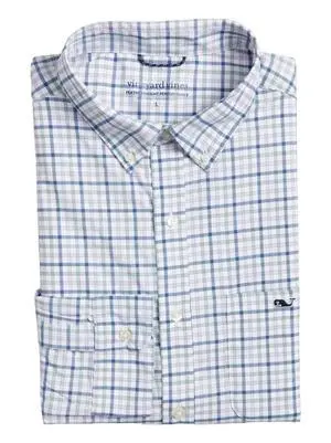 Vineyard Vines Forepeak Tattersall Check Featherweight Performance Button-down Shirt - Lilac Breeze