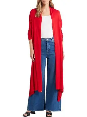 DAI MODA Cat Wrap Shawl Sweater - Red